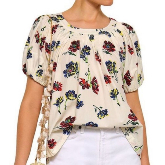 Ulla Johnson | Tops | L Ulla Johnson Cecil Floral Peasant Top | Poshmark